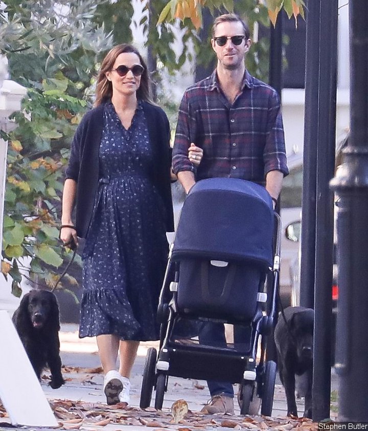 Pippa Middleton and Husband Take Newborn Son for a Stroll in First ...