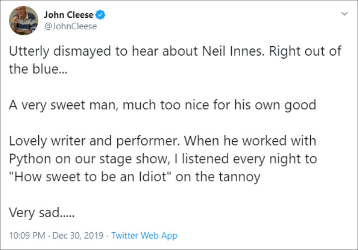 John Cleese Leads Tribute to Monty Python Collaborator Neil Innes