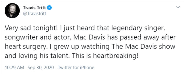 Country Legend Mac Davis Reportedly Dies After Heart Surgery
