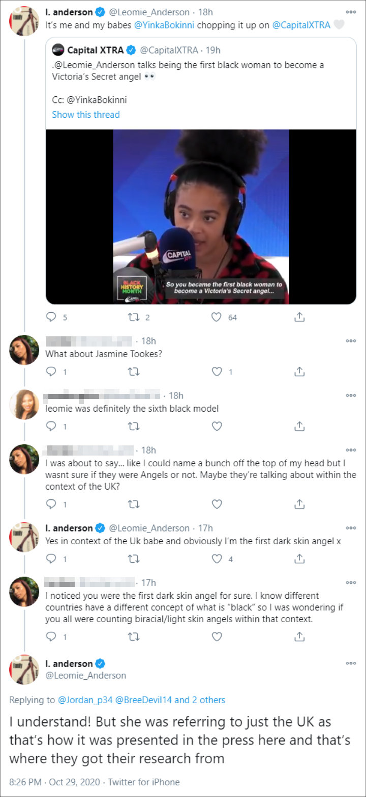 Leomie Anderson Defends Controversial 'First Black Victoria's Secret ...