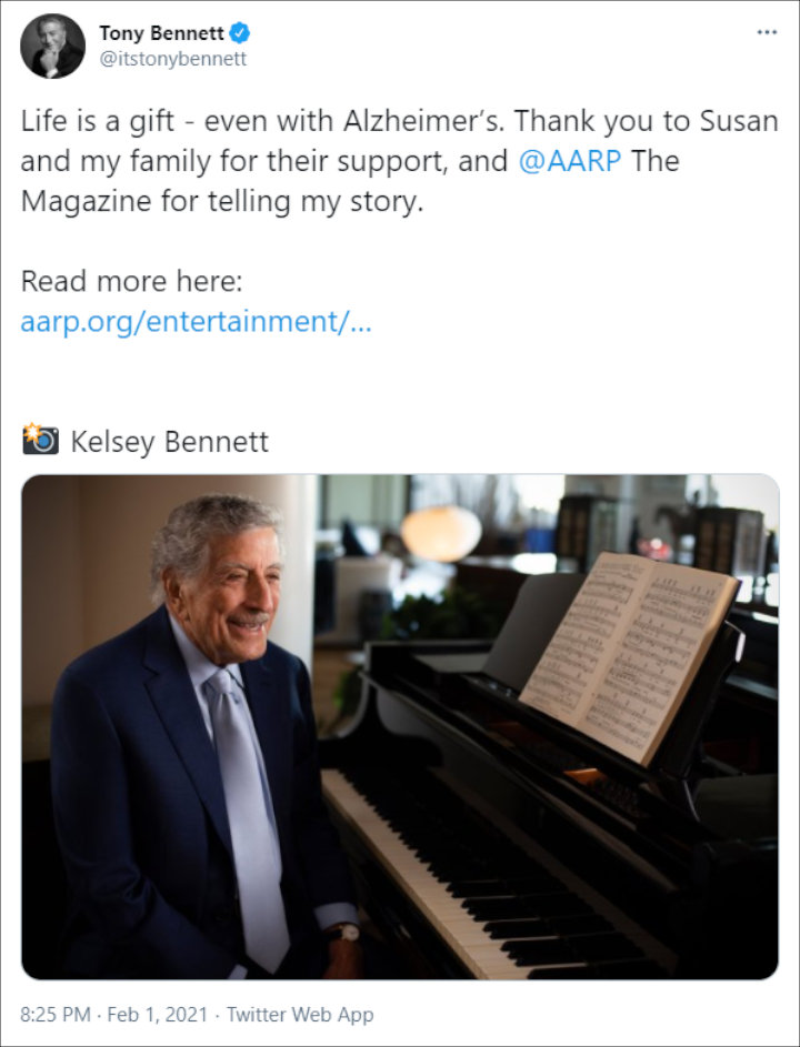 Tony Bennett Declares 'Life Is a Gift' Following Alzheimer's Disease Revelation