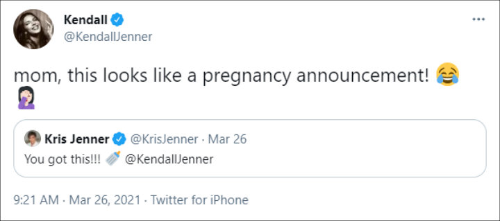 Kendall Jenner Scolds Mom Kris Jenner for Sparking Pregnancy Rumors ...