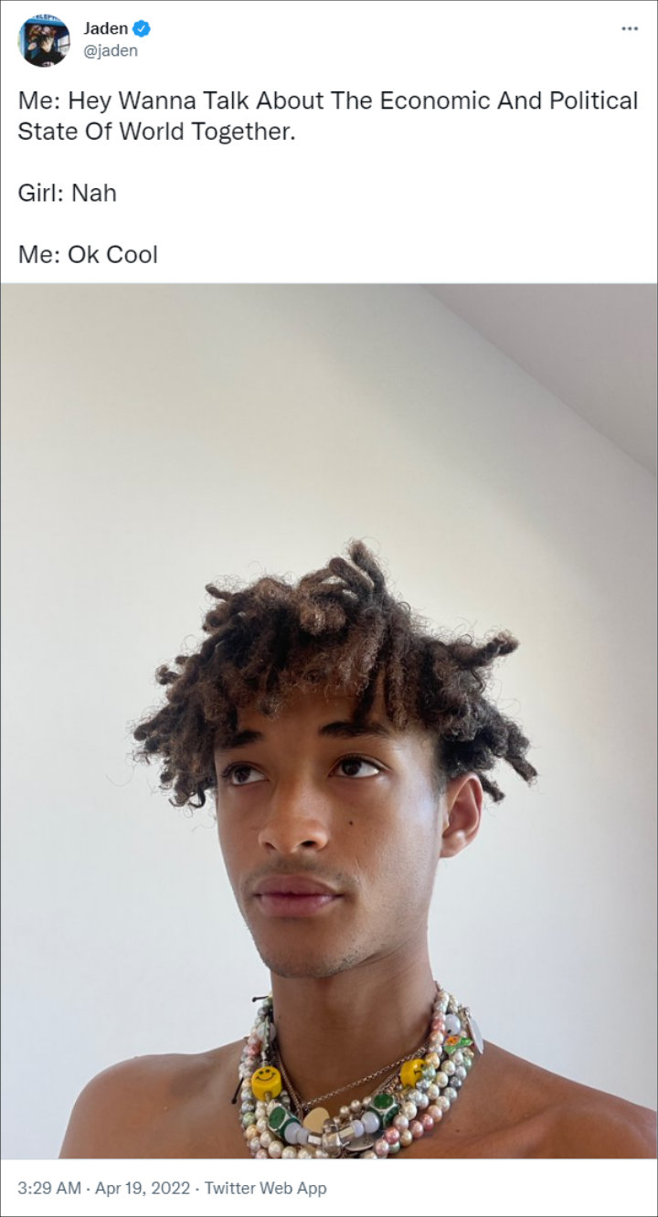 Jaden Smith Claps Back After Getting Trolled for Mocking People His Own Age