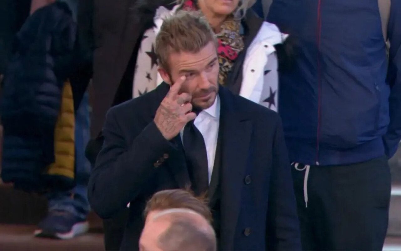 David Beckham Cries as He Walks Past Queen Elizabeth's Coffin