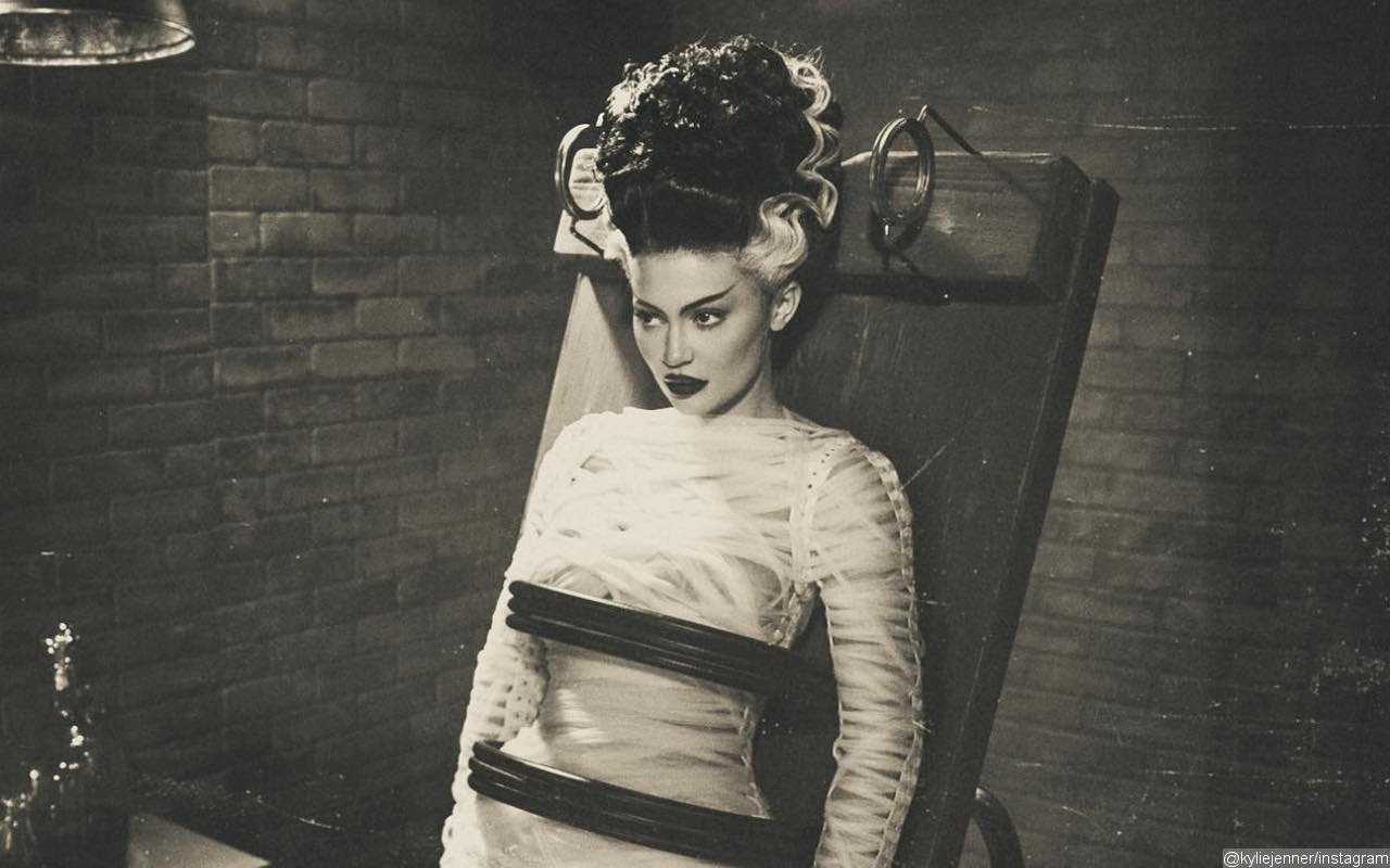 Kylie Jenner Goes Bottomless as Bride of Frankenstein for Halloween