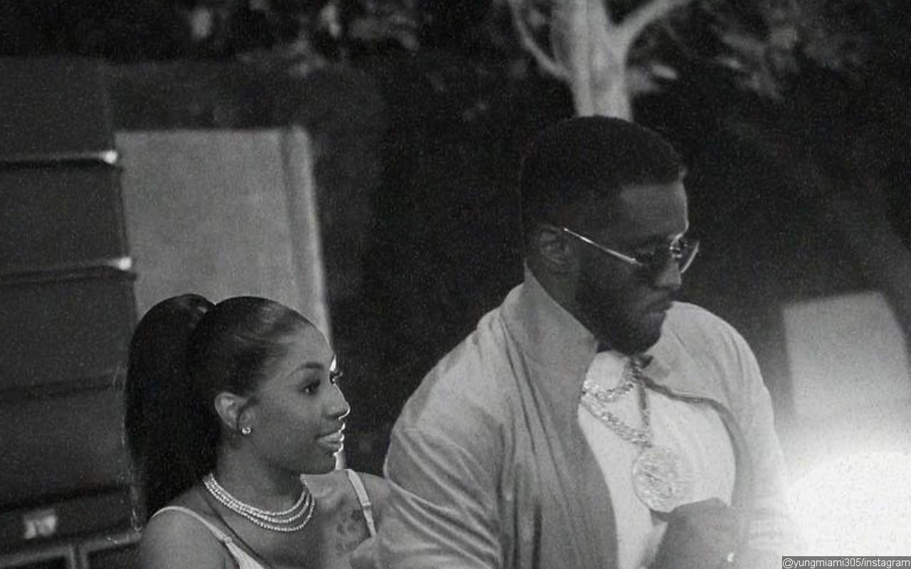 Diddy Kisses Yung Miami After She Gives Him Iced Chain on His Birthday ...