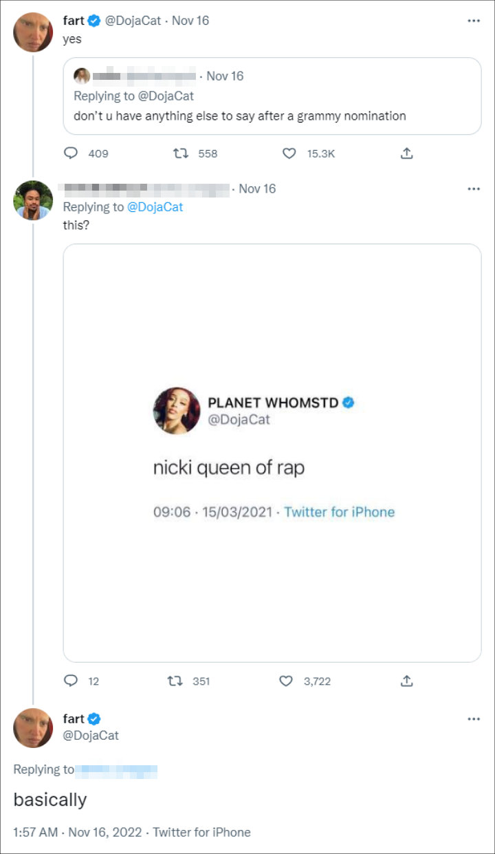 Doja Cat and The Game Defend 'Queen Rap' Nicki Minaj After Grammys Snub