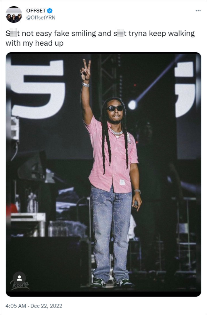 Offset Confesses to Faking His Smile Nearly Two Months After Takeoff's ...