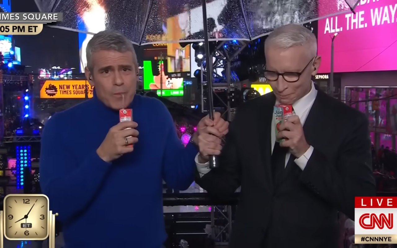 Andy Cohen And Anderson Cooper Take Mystery Shots After Cnn Bans Booze