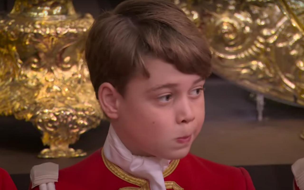 Prince George Dressed in Red Uniform at King Charles' Coronation