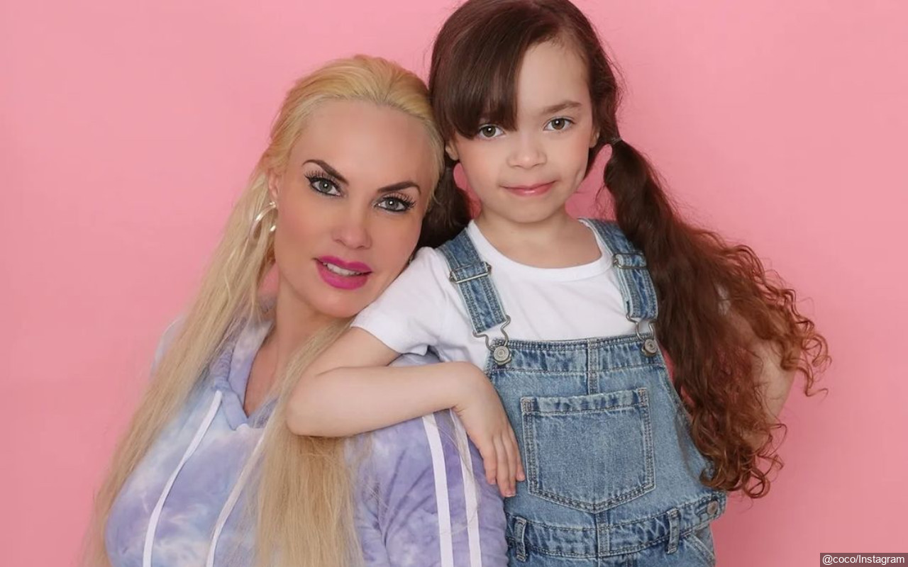 Coco Austin Kisses Daughter Chanel on the Lips While Twinning in Pink Bikinis