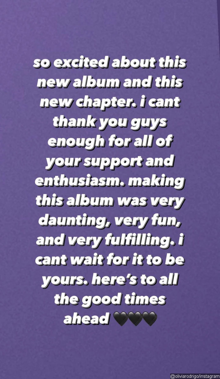 Olivia Rodrigo 'So Excited' as She Unveils Upcoming Album 'Guts' Tracklist