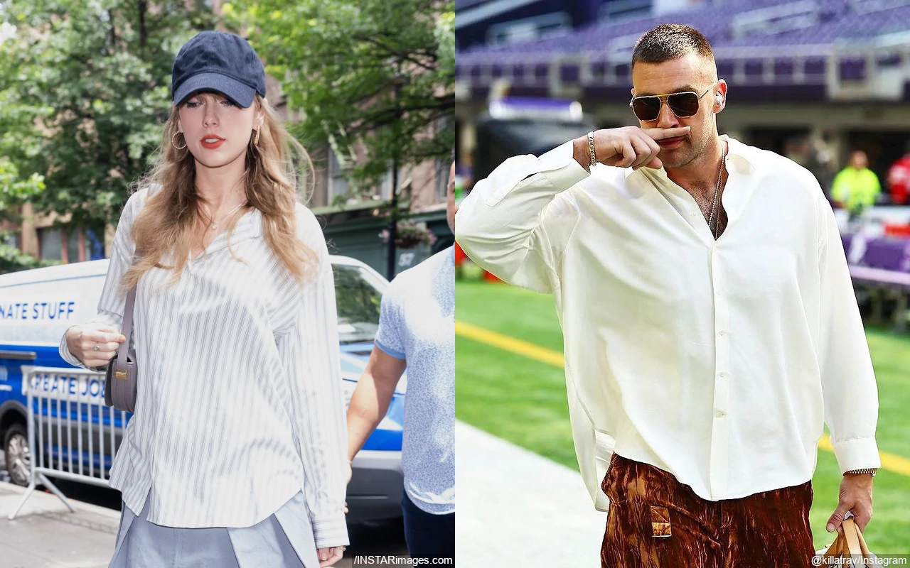 Taylor Swift's Fans Poke Fun at Travis Kelce's 'Midnights' 'Curtain' Pants