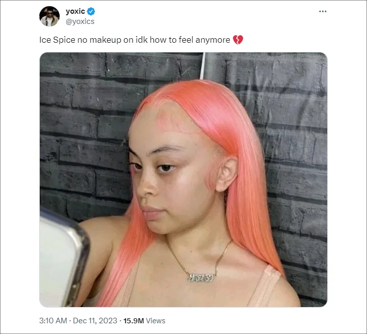 Ice Spice Sparks Chatter With Her Bareface Picture