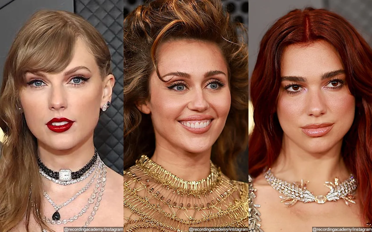 Grammys 2024: Taylor Swift, Miley Cyrus and Dua Lipa Dress to the Nines ...