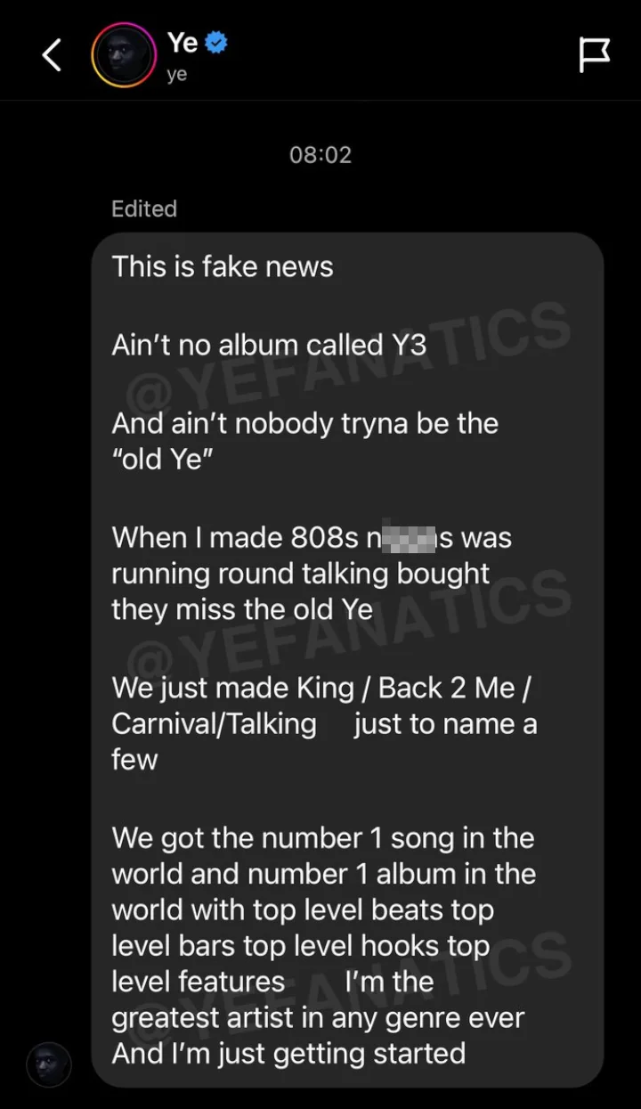 Kanye West Denies Erick Sermon's Claim About Solo Album 'Y3'