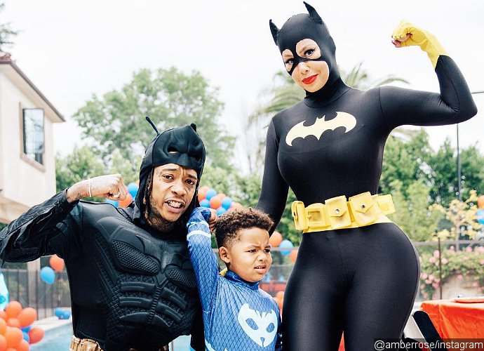 Wiz Khalifa and Amber Rose Are Batman and Batgirl at Son's 4th Birthday ...