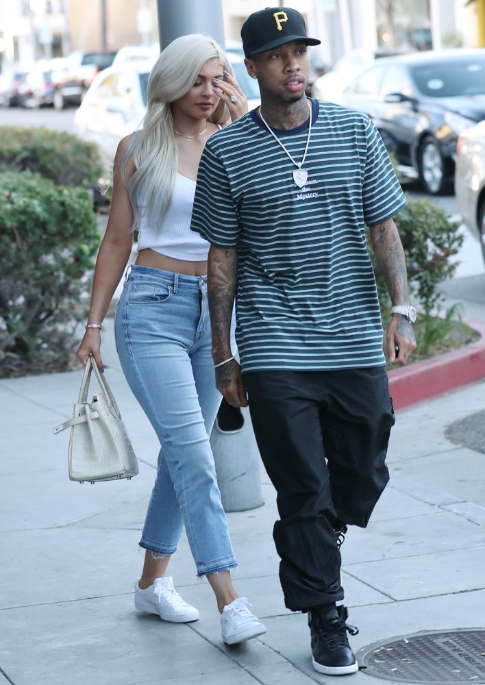 kylie-jenner Picture 1 - Kylie Jenner and Tyga Leave La Scala Restaurant